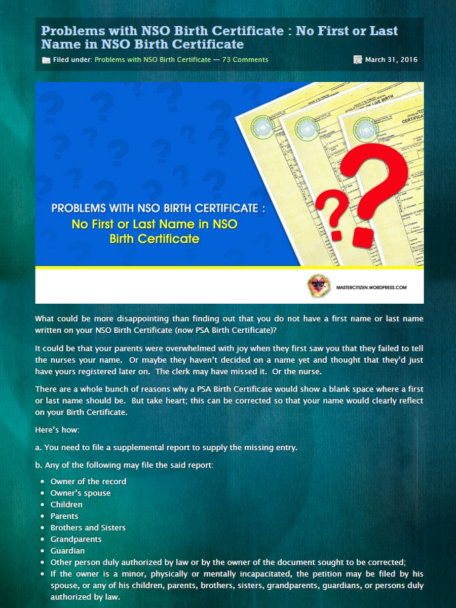 No first name, middle name, or last name – Citizenservices